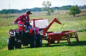 ATV Pull-Behind Feeder 1000 LB Capacity - The Mobile Chicken House